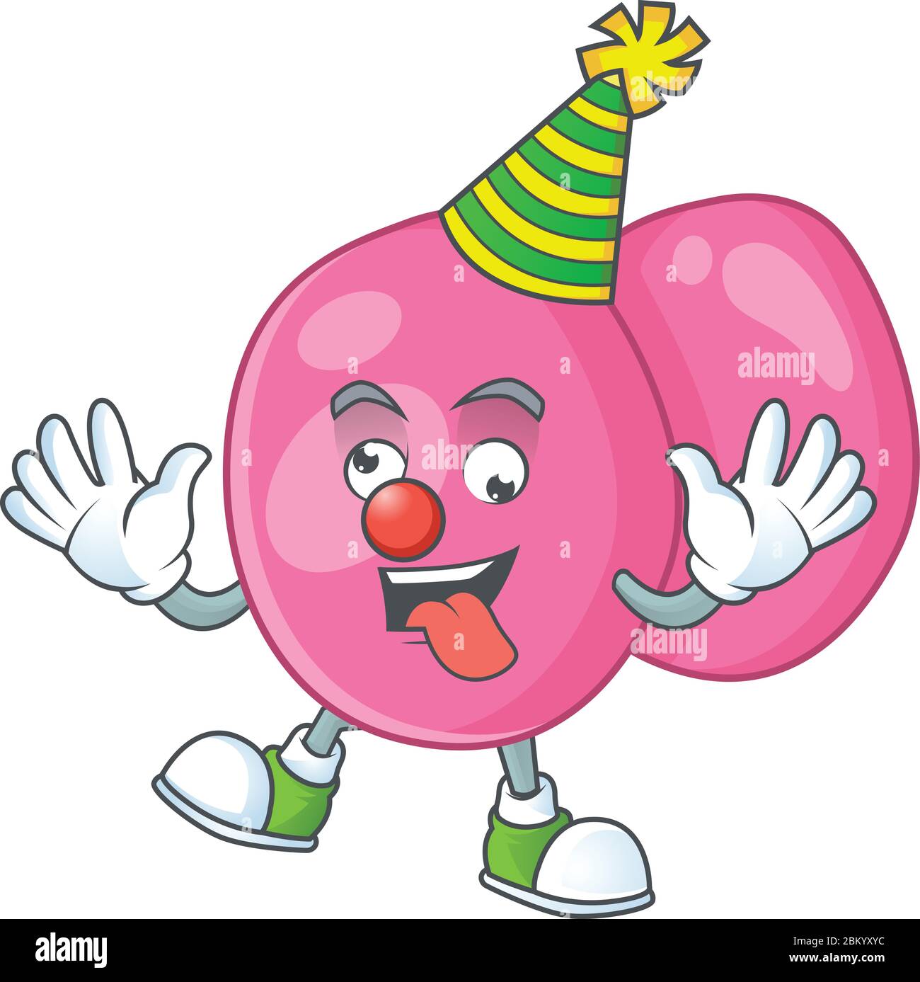 Amusing Clown streptococcus pyogenes cartoon character mascot style ...