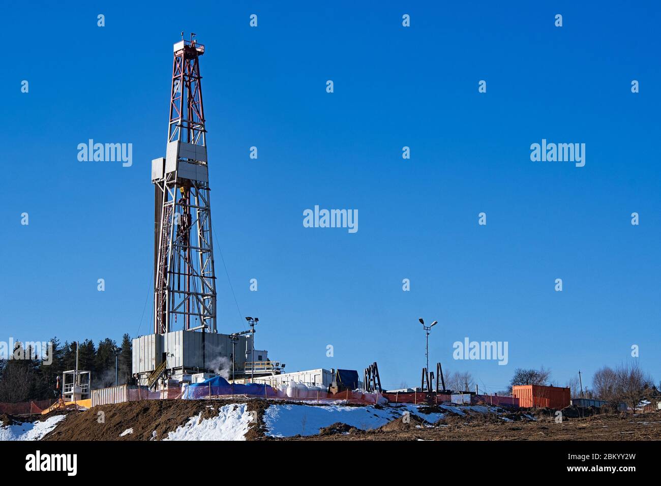 View of the device of an oil drilling rig, Siberia, Russia Stock Photo ...