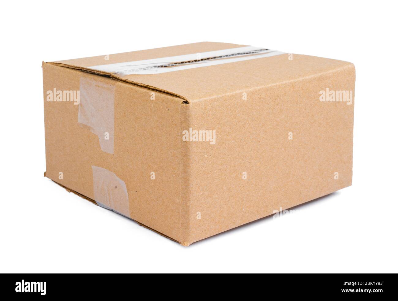 Single carton moving box isolated on white background Stock Photo - Alamy