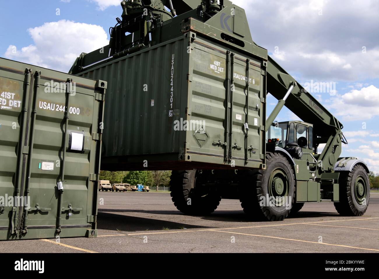 Containers full of medical equipment and supplies return to Joint Base ...