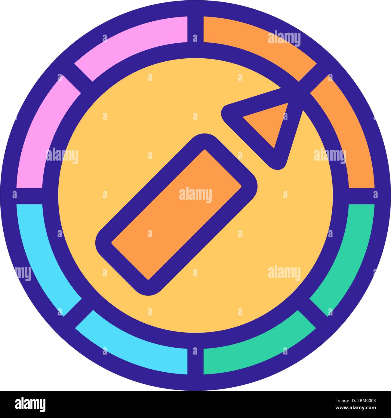 indicator pointer with arrow icon vector outline illustration Stock ...