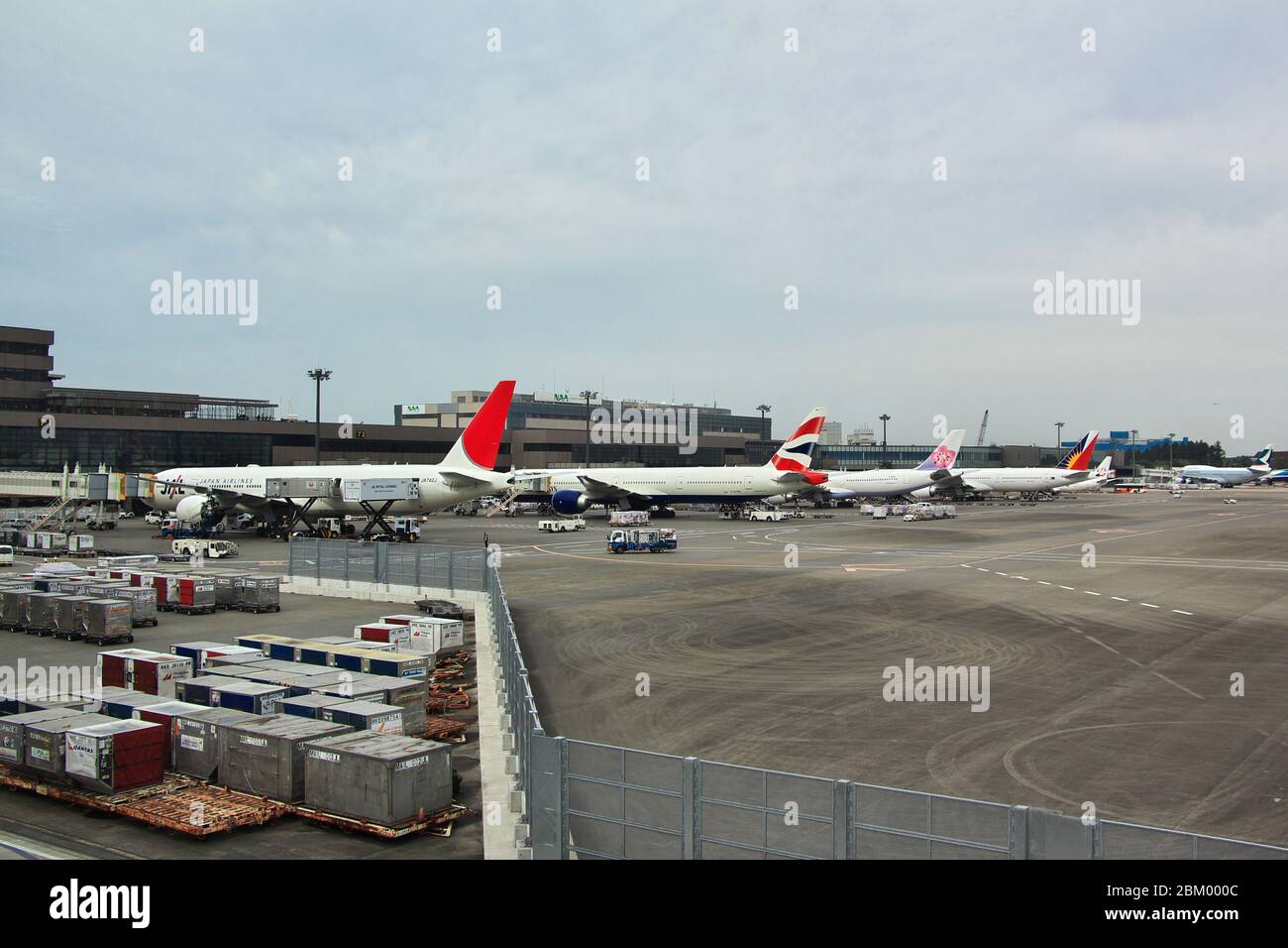 Tokyo / Japan - 10 Nov 2013: The airplane of Japan Airlines in the ...