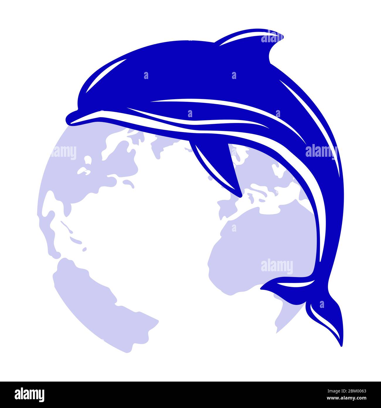 Dolphin on the background of the planet Earth. Vector illustration ...