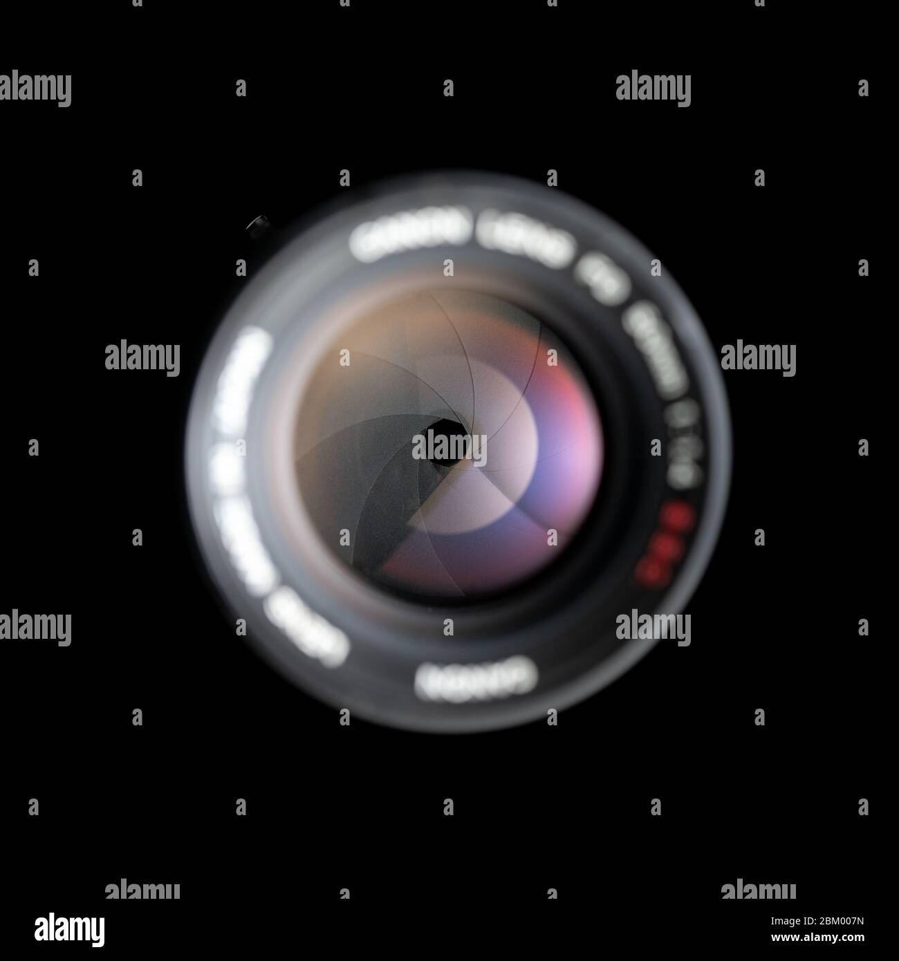 Front view of lens diaphragm on black Stock Photo - Alamy