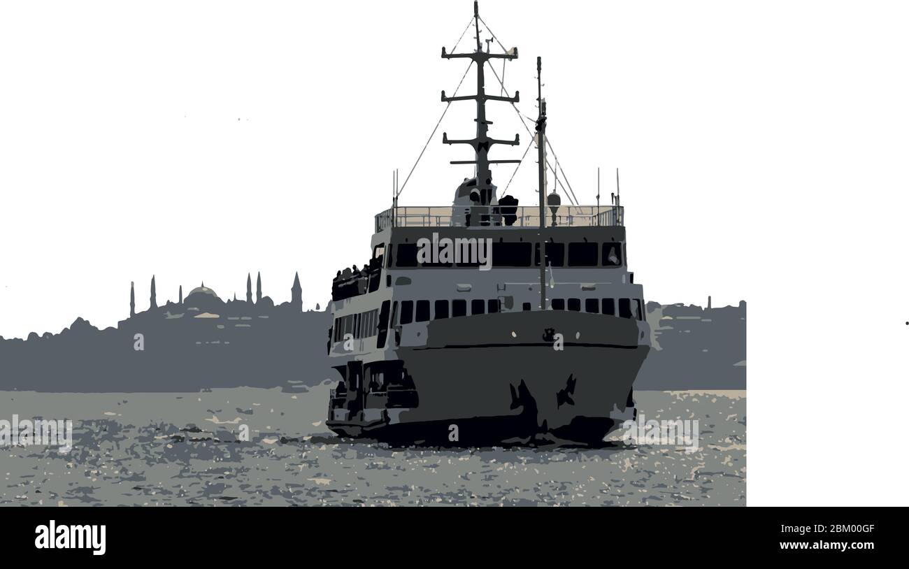 Bosphorus passenger ferry Stock Vector Images - Alamy