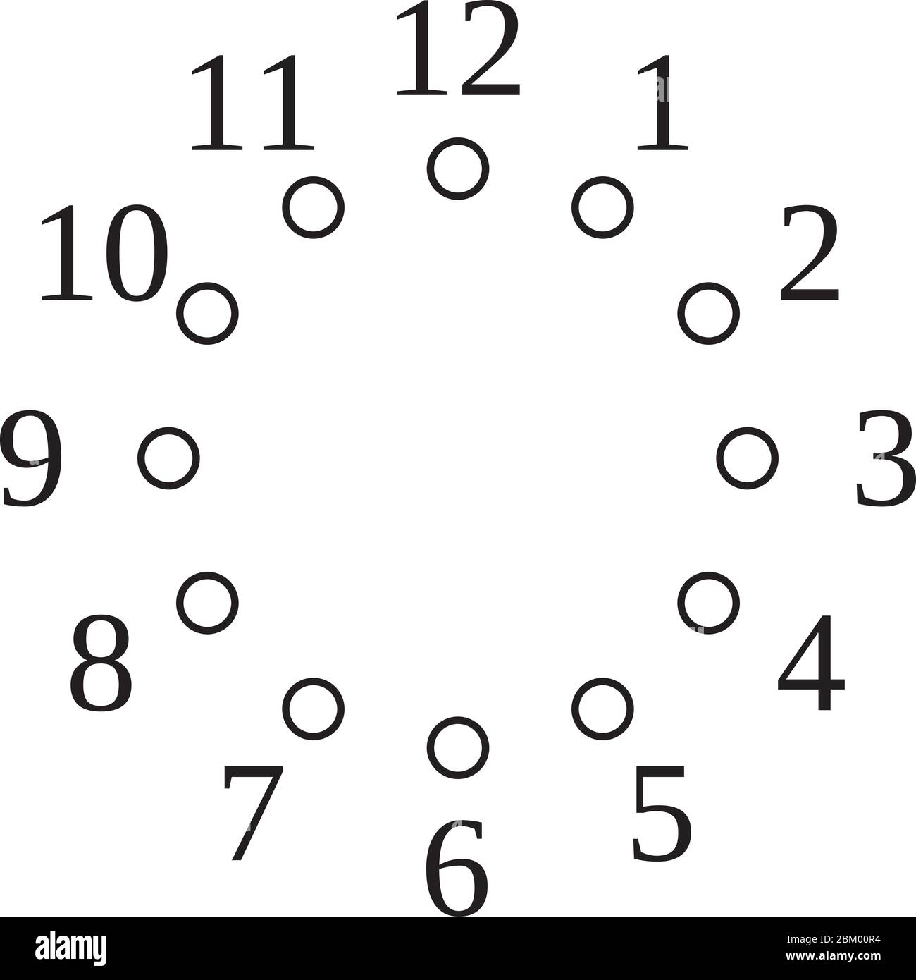 clock dial gigantesque black numbers for the hours and circle pointing ...