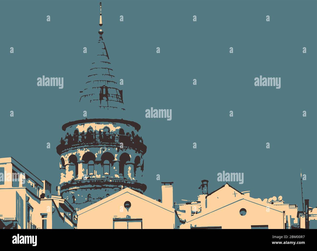 Galata tower view Stock Vector Images - Alamy