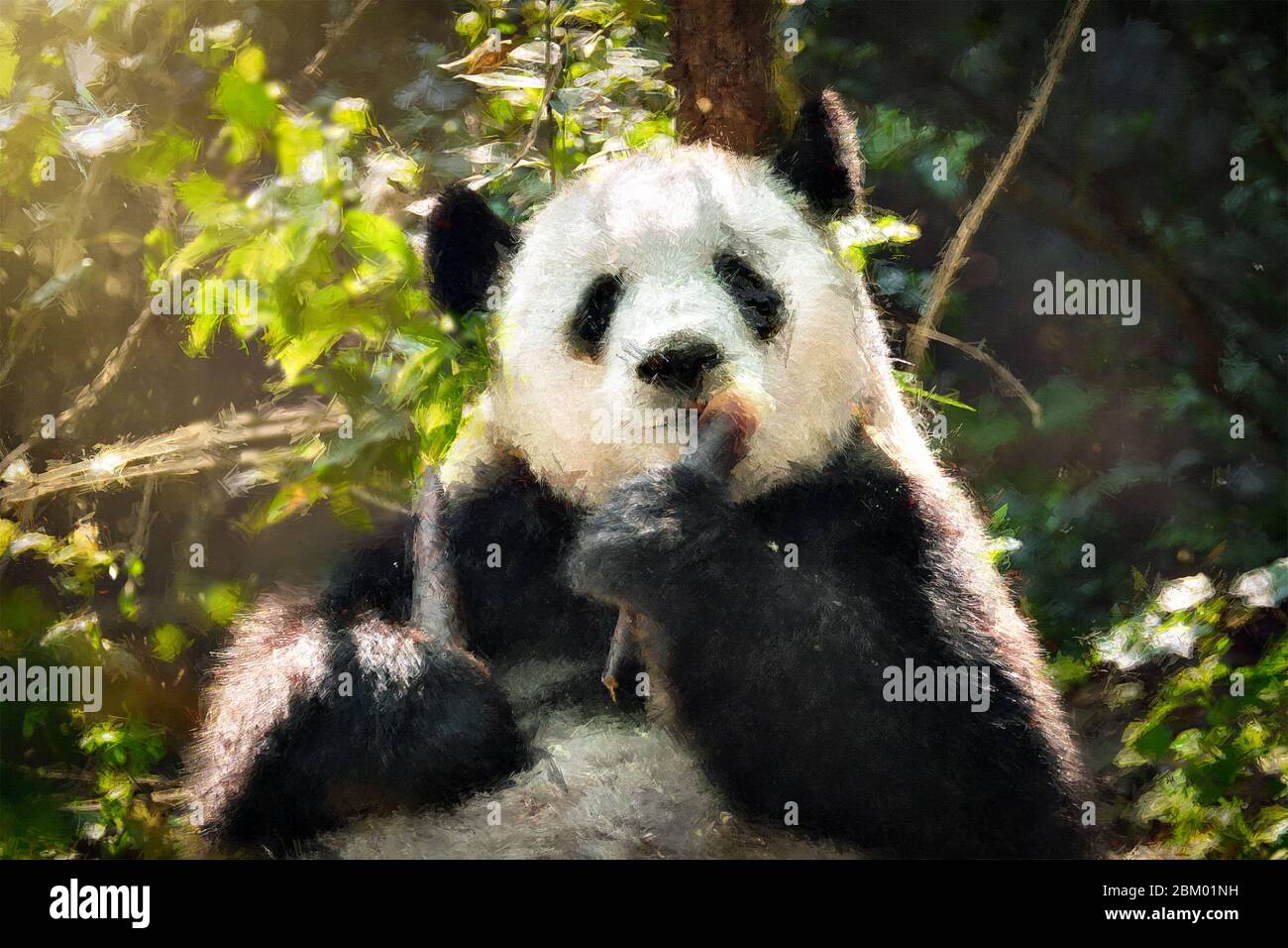 Oil painting of giant panda bear in China Stock Photo - Alamy