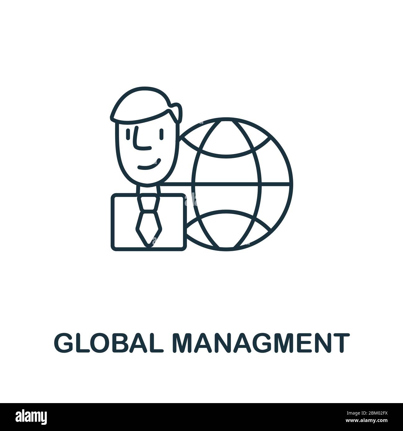 Global Management icon from global business collection. Simple line ...