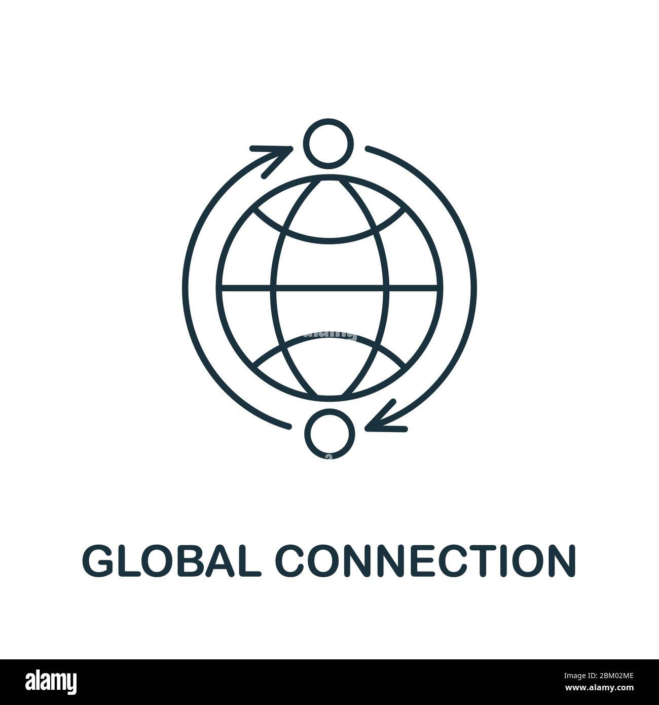 Global Connection icon from global business collection. Simple line ...