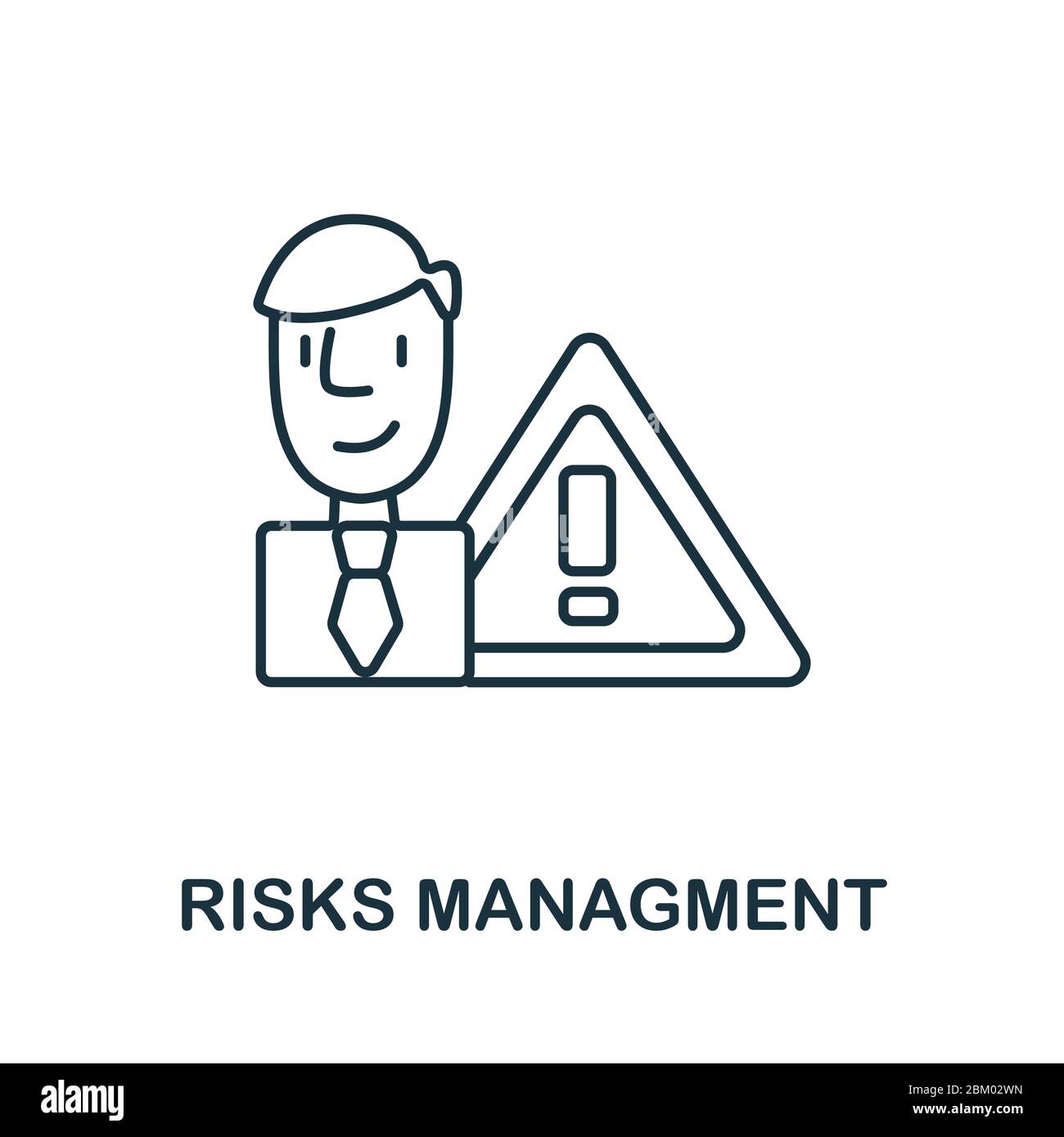 Risks Management icon from global business collection. Simple line ...