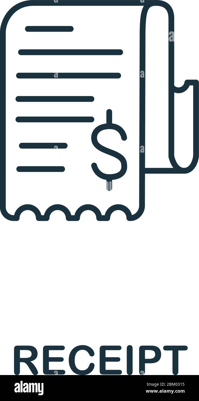 Receipt icon. Line style symbol from shopping icon collection. Receipt ...