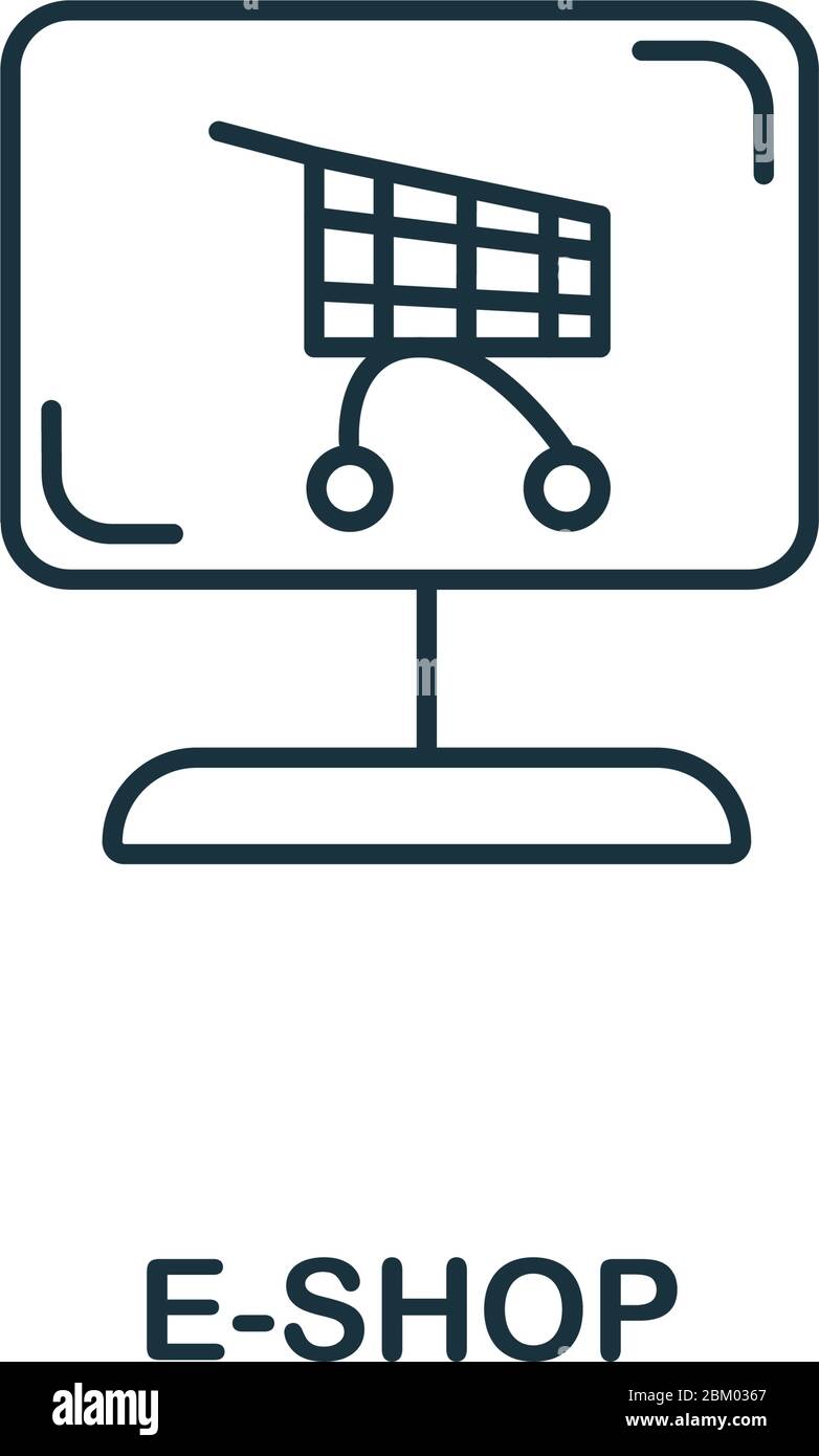 E-Shop icon. Line style symbol from shopping icon collection. E-Shop ...