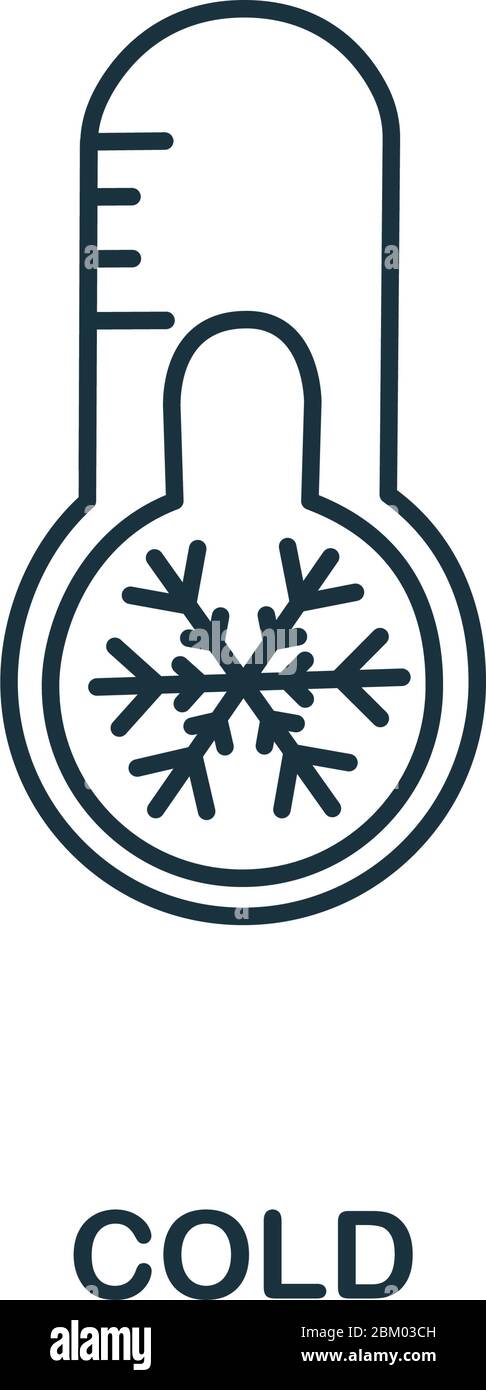 Cold icon from winter collection. Simple line element Cold for ...
