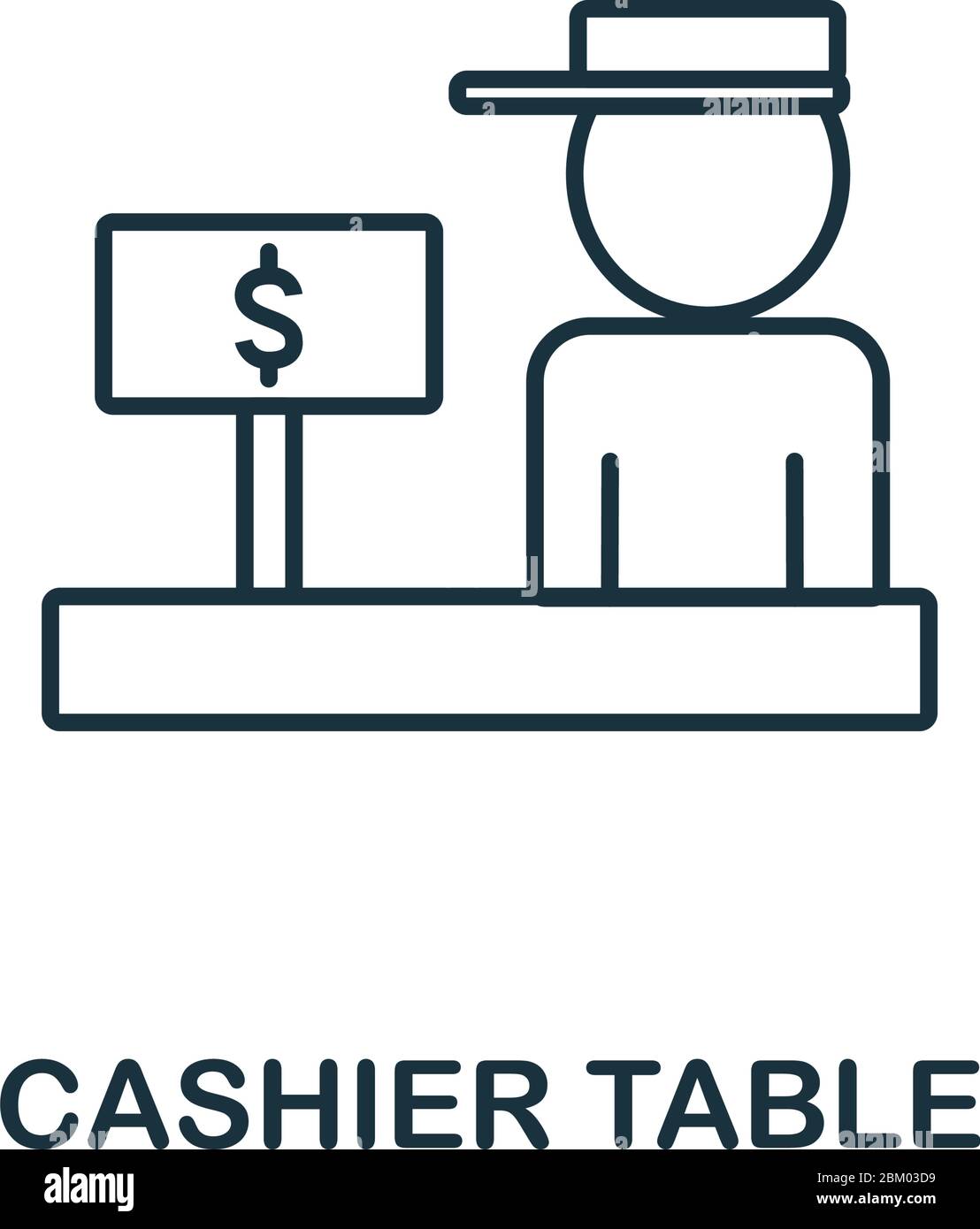 Cashier Table icon. Line style symbol from shopping icon collection ...