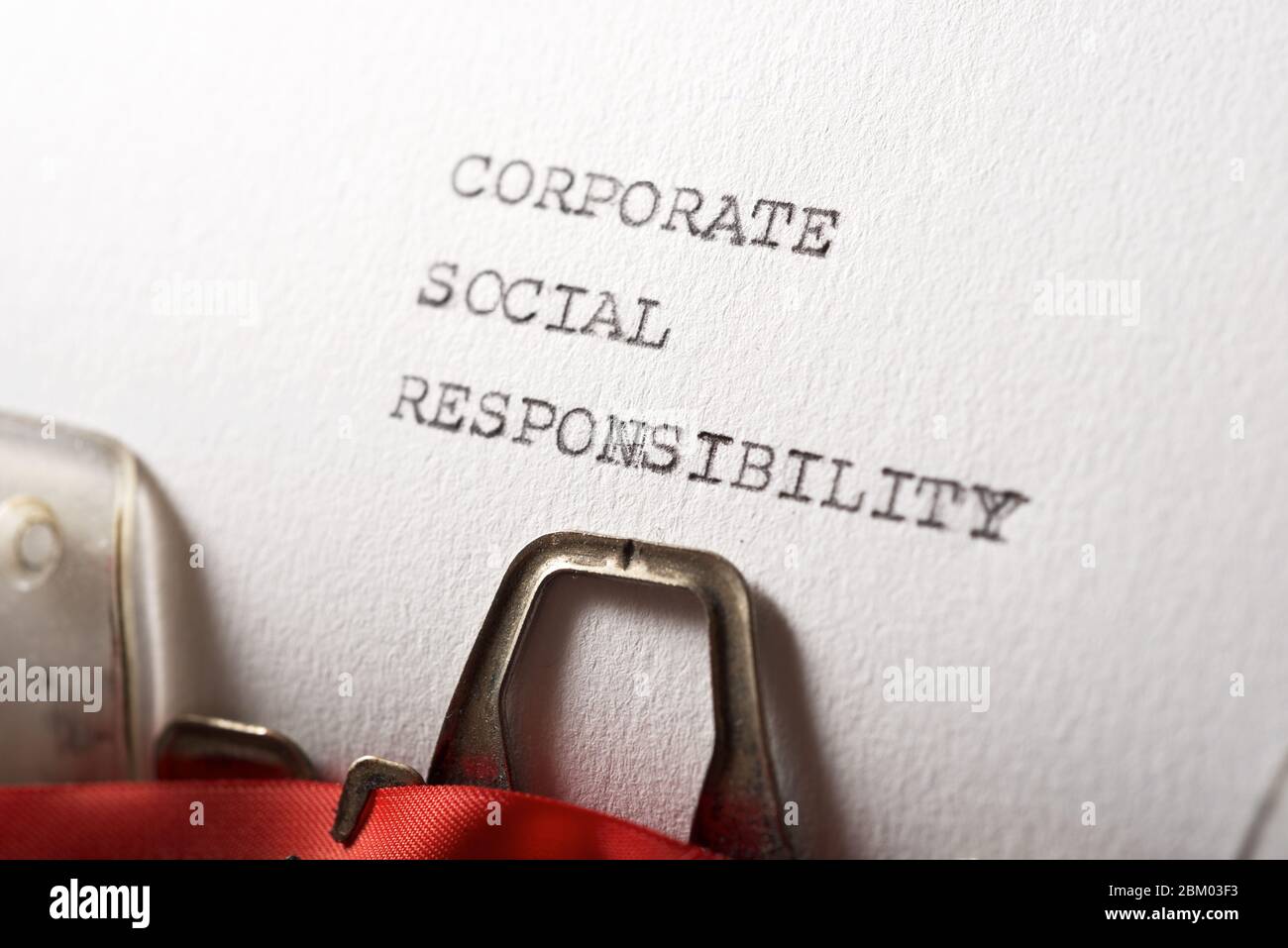 Corporate Social Responsibility text written with a typewriter Stock ...