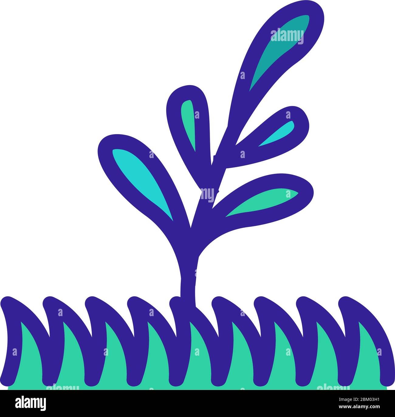 grass and bluegrass icon vector outline illustration Stock Vector Image ...