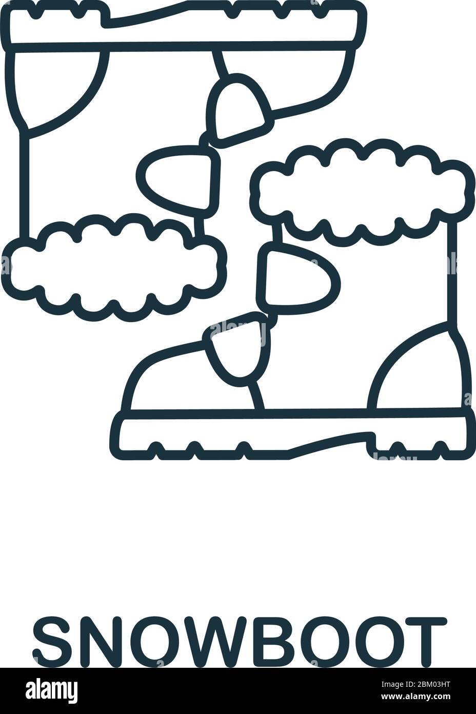 Snowboot icon from winter collection. Simple line element Snowboot for ...