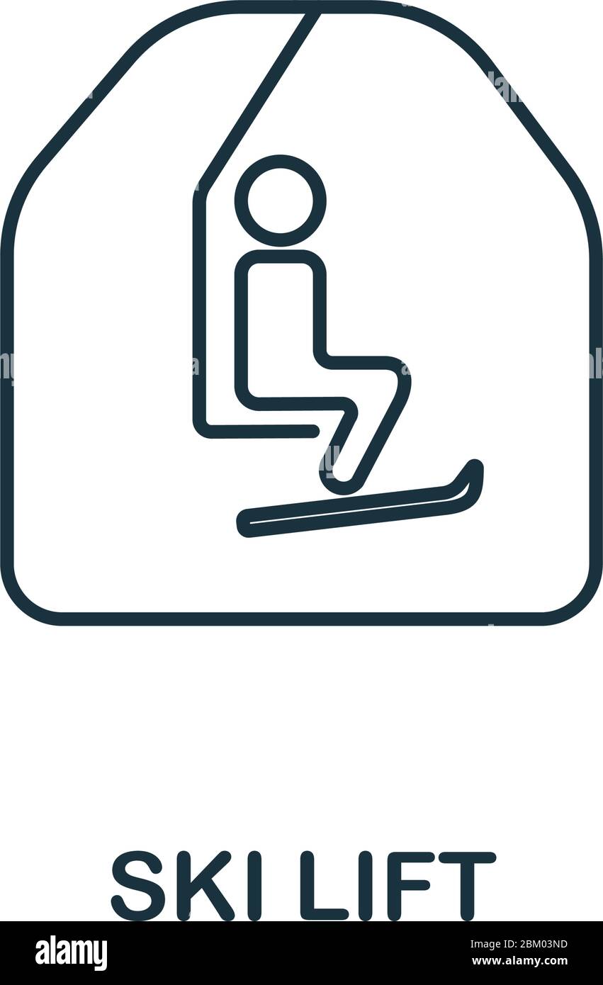 Ski Lift icon from winter collection. Simple line element Ski Lift ...