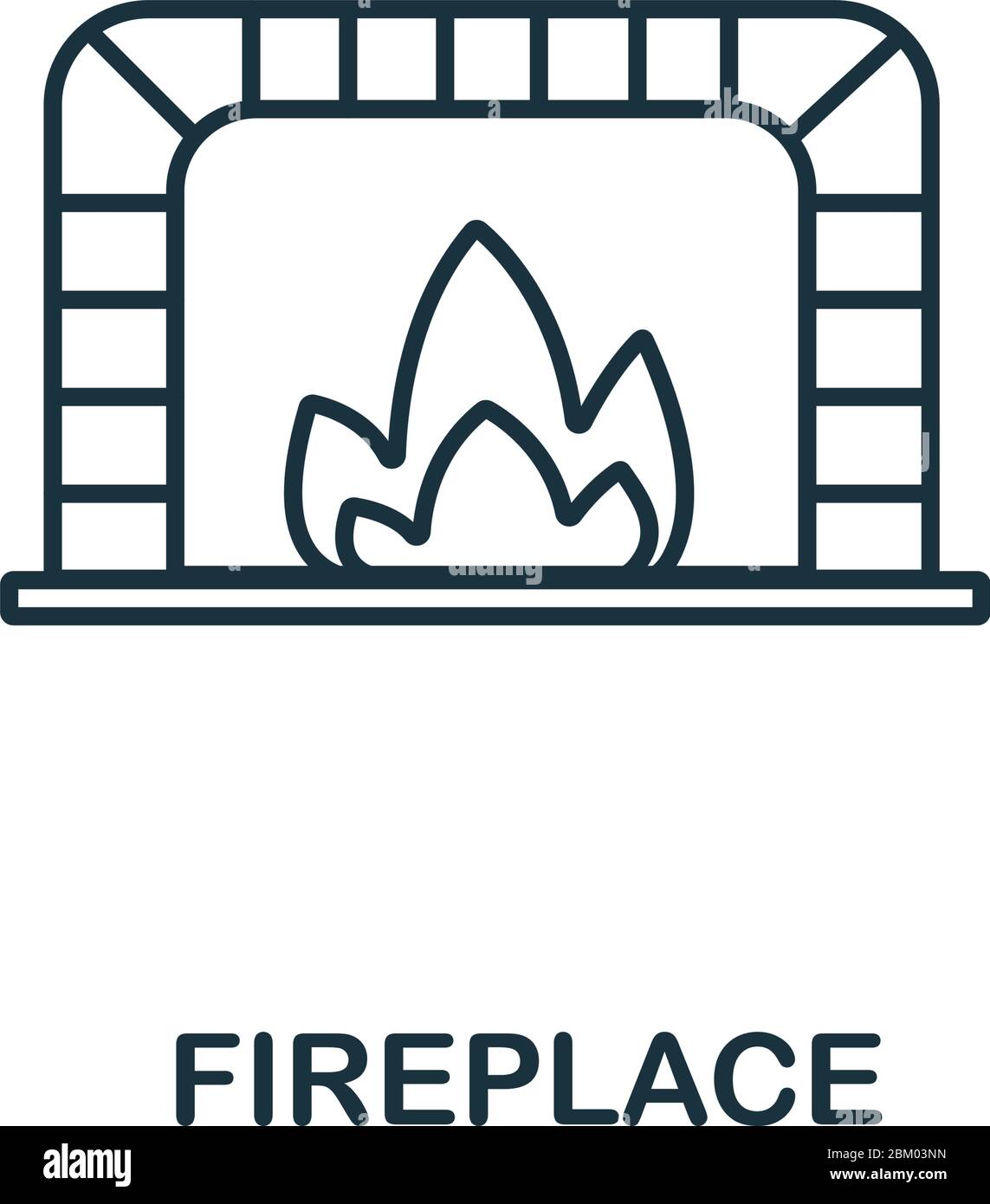 Fireplace icon from winter collection. Simple line element Fireplace ...