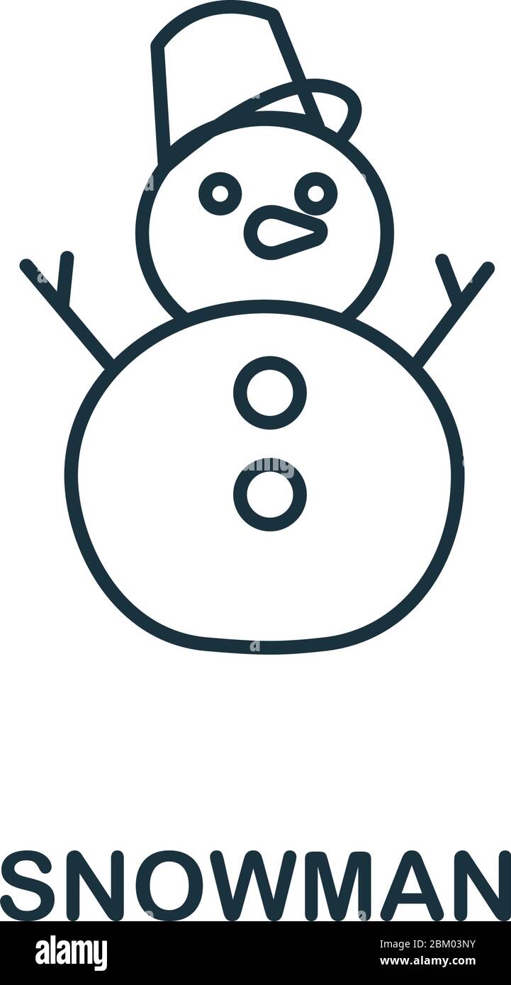 Snowman icon from winter collection. Simple line element Snowman symbol ...