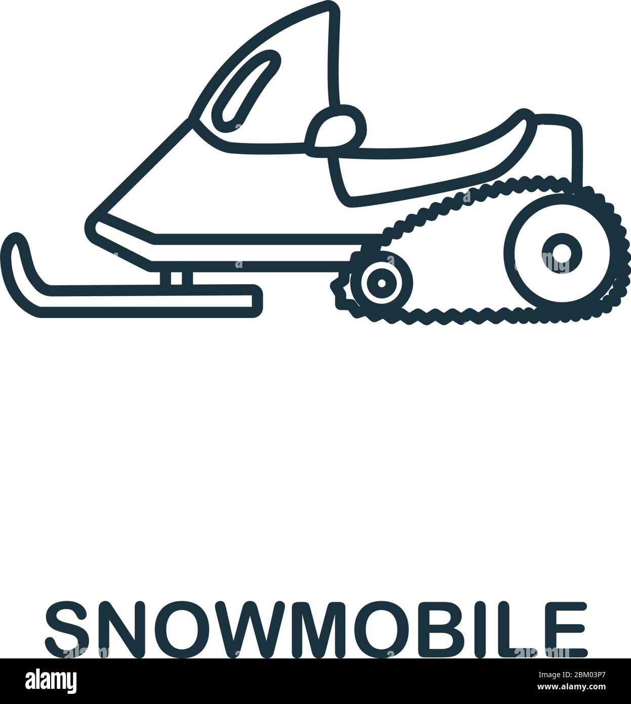 Snowmobile icon from winter collection. Simple line element Snowmobile ...