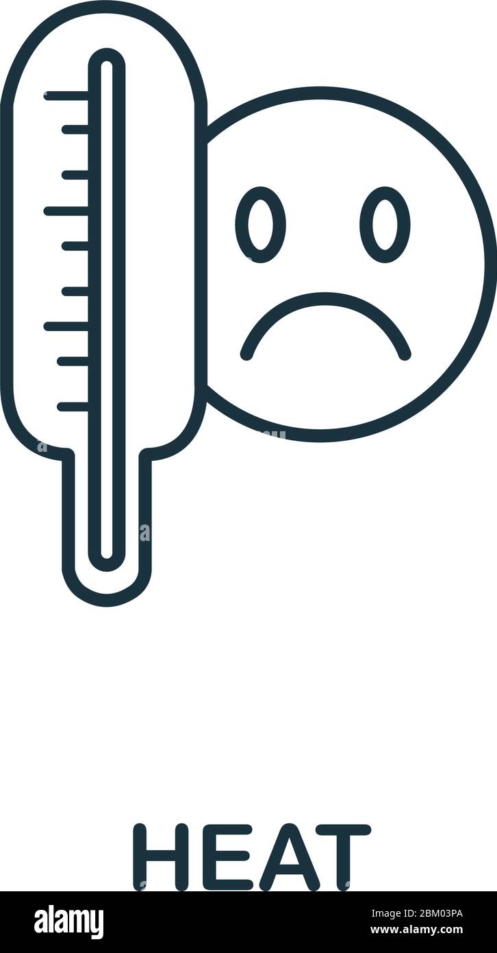 Heat icon from winter collection. Simple line element Heat symbol for ...