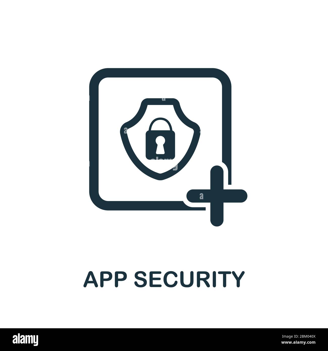 App Security icon from mobile app development collection. Simple line ...