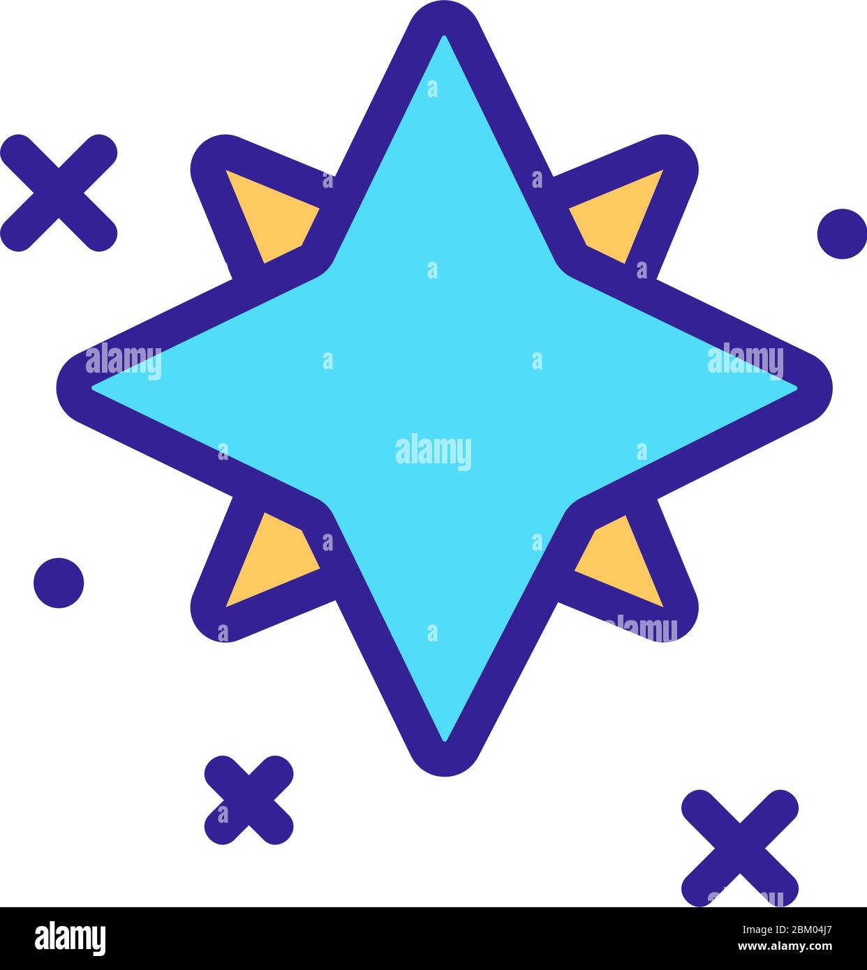 double star shine icon vector outline illustration Stock Vector Image ...