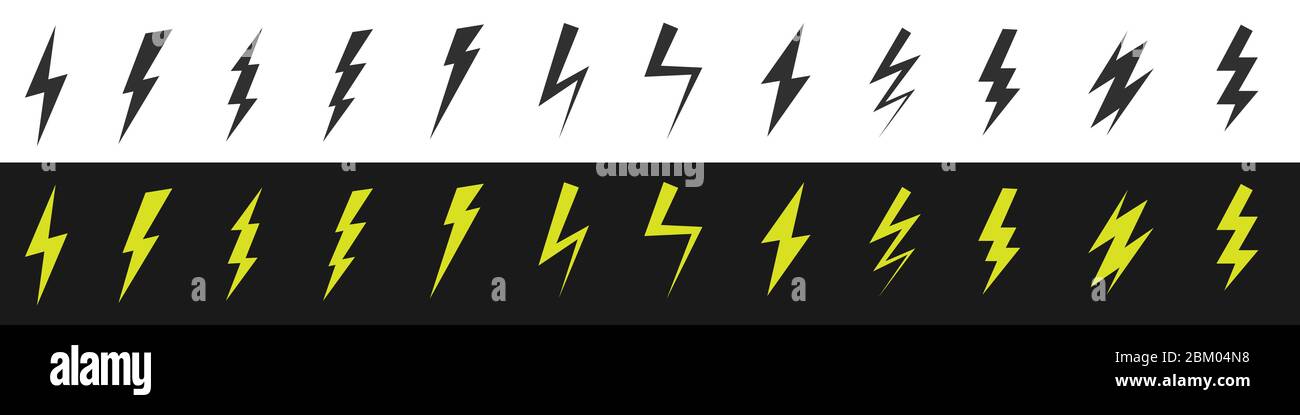 Lightning bolt icon set Stock Vector Image & Art - Alamy