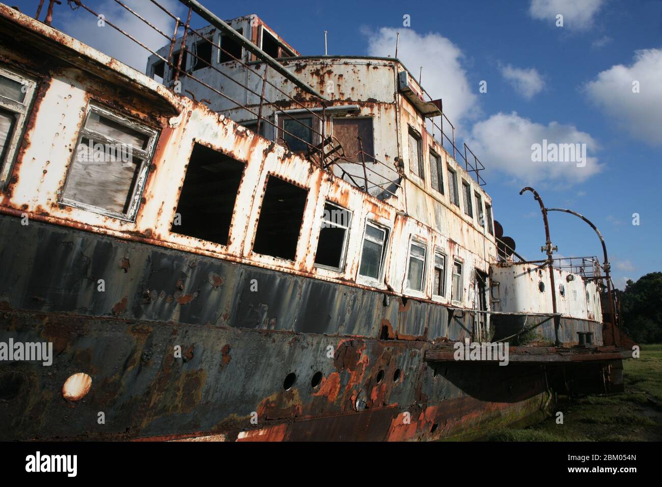 The sad remains of the paddlesteamer "Ryde", resting in a mud berth at ...