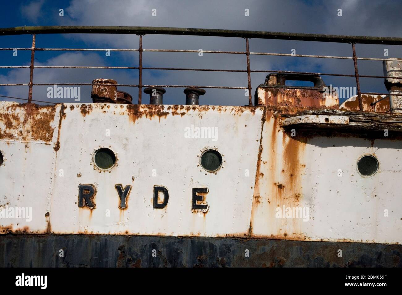 The sad remains of the paddlesteamer "Ryde", resting in a mud berth at ...