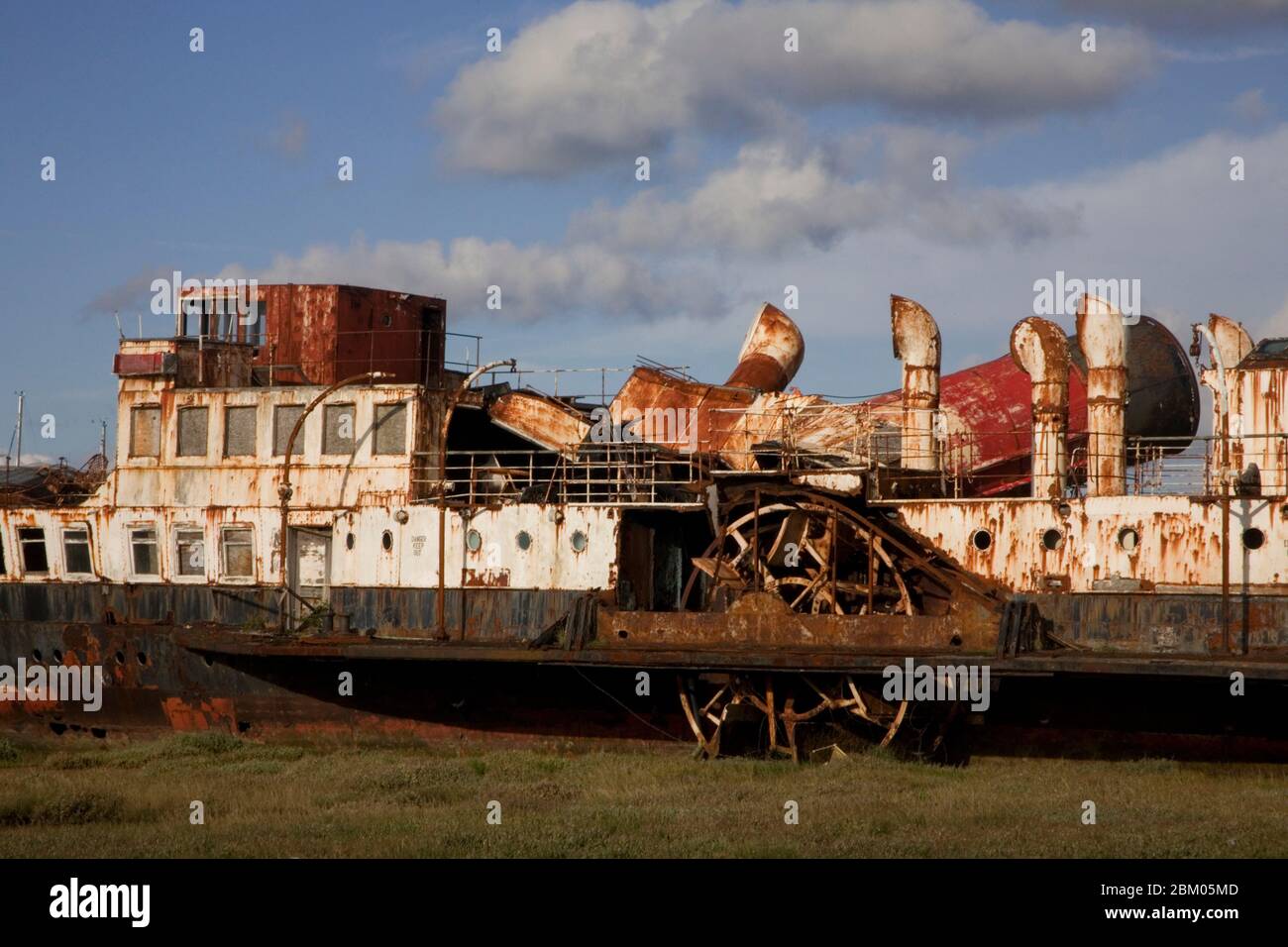The sad remains of the paddlesteamer "Ryde", resting in a mud berth at ...