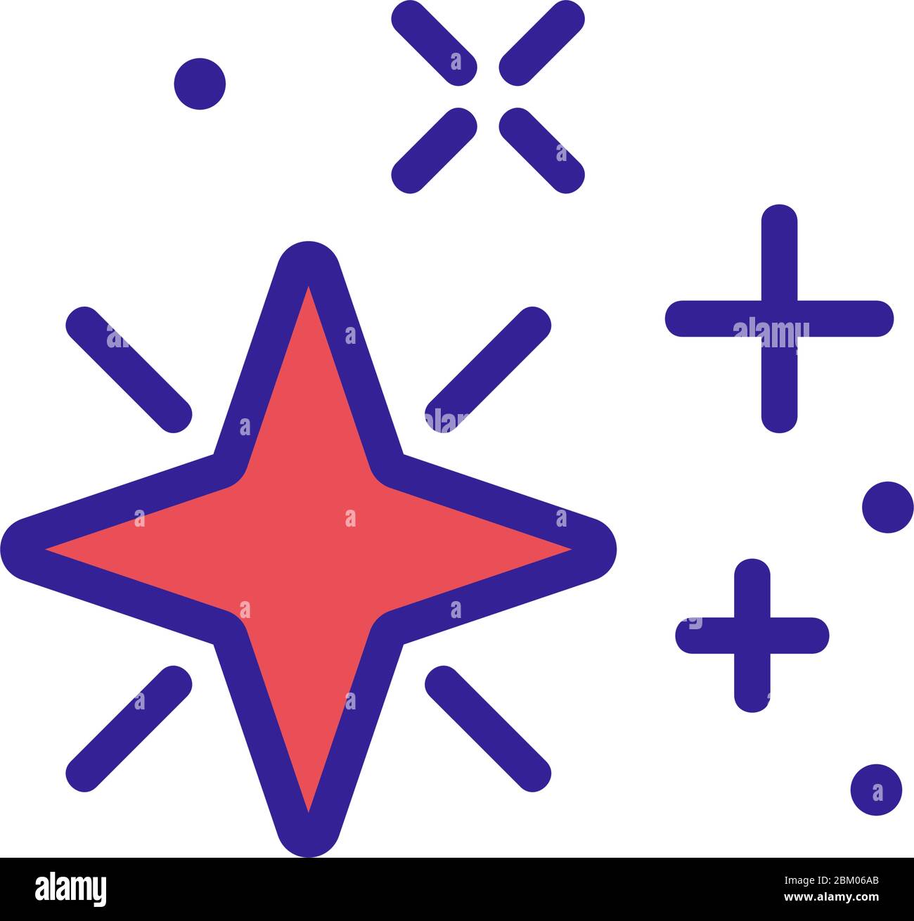 four pointed star radiance icon vector outline illustration Stock ...