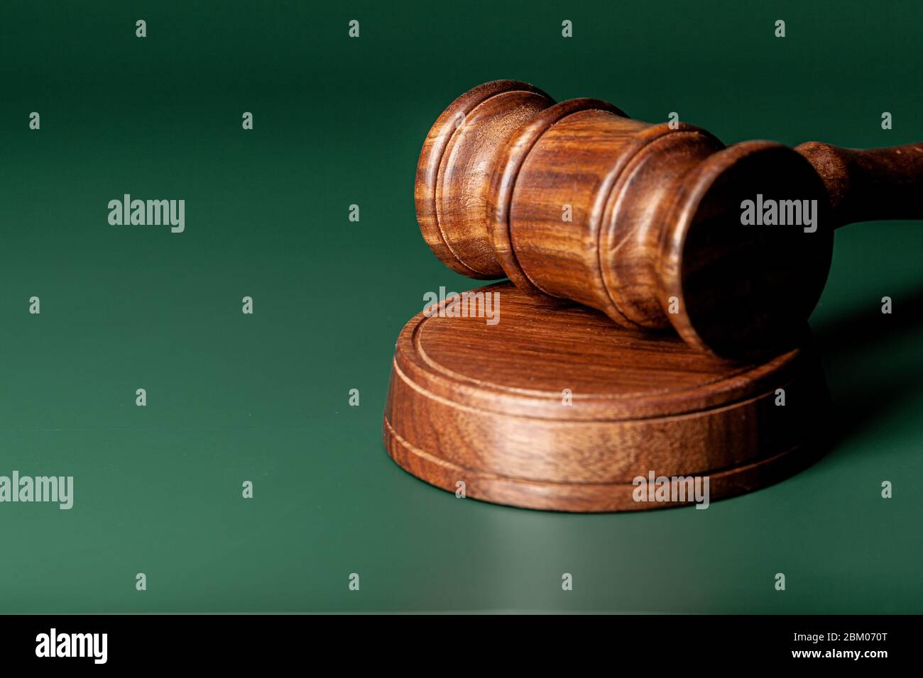 Wooden judges gavel on table close up Stock Photo - Alamy