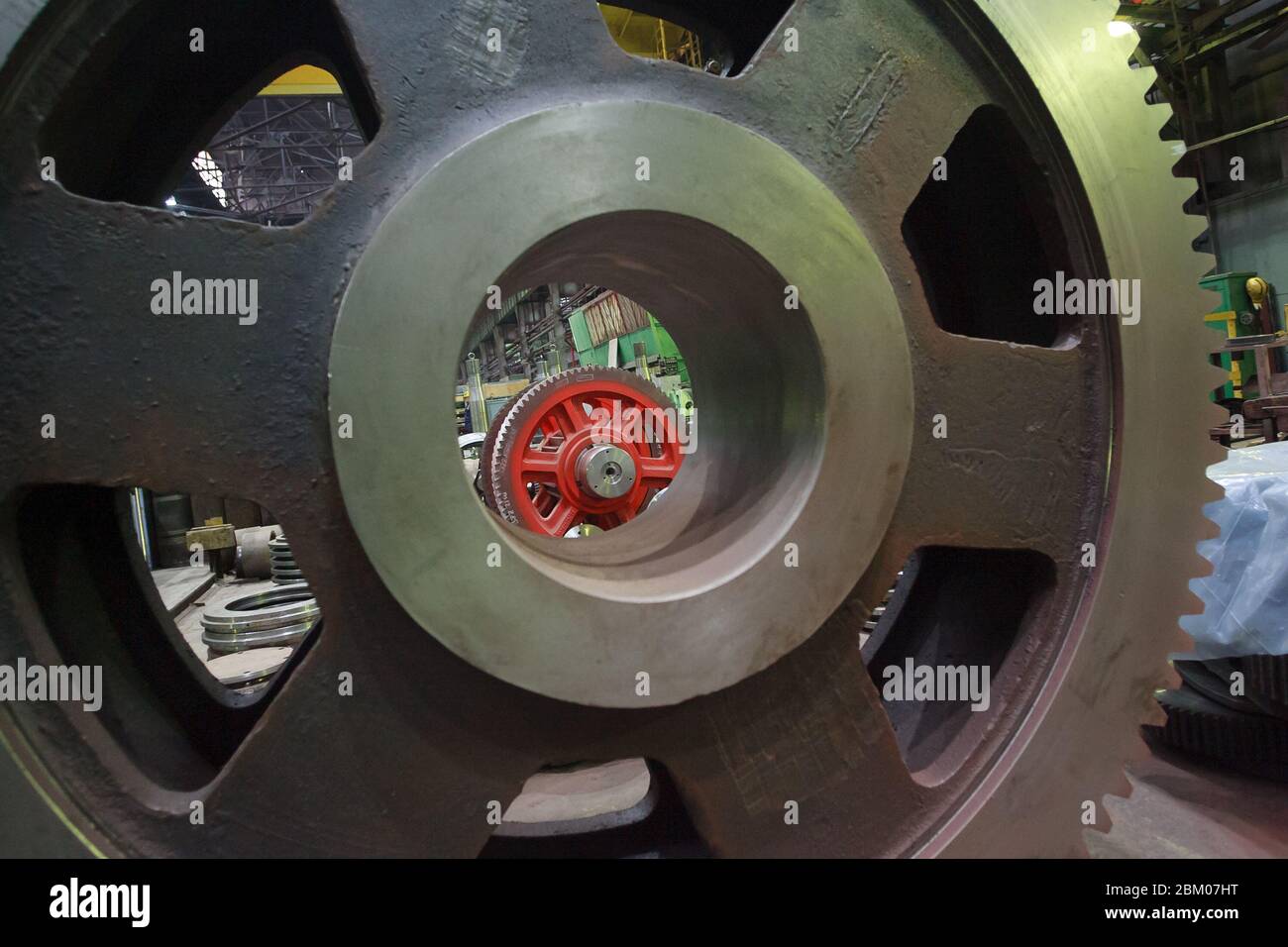Giant gear in the workshop of a metal factory Stock Photo - Alamy