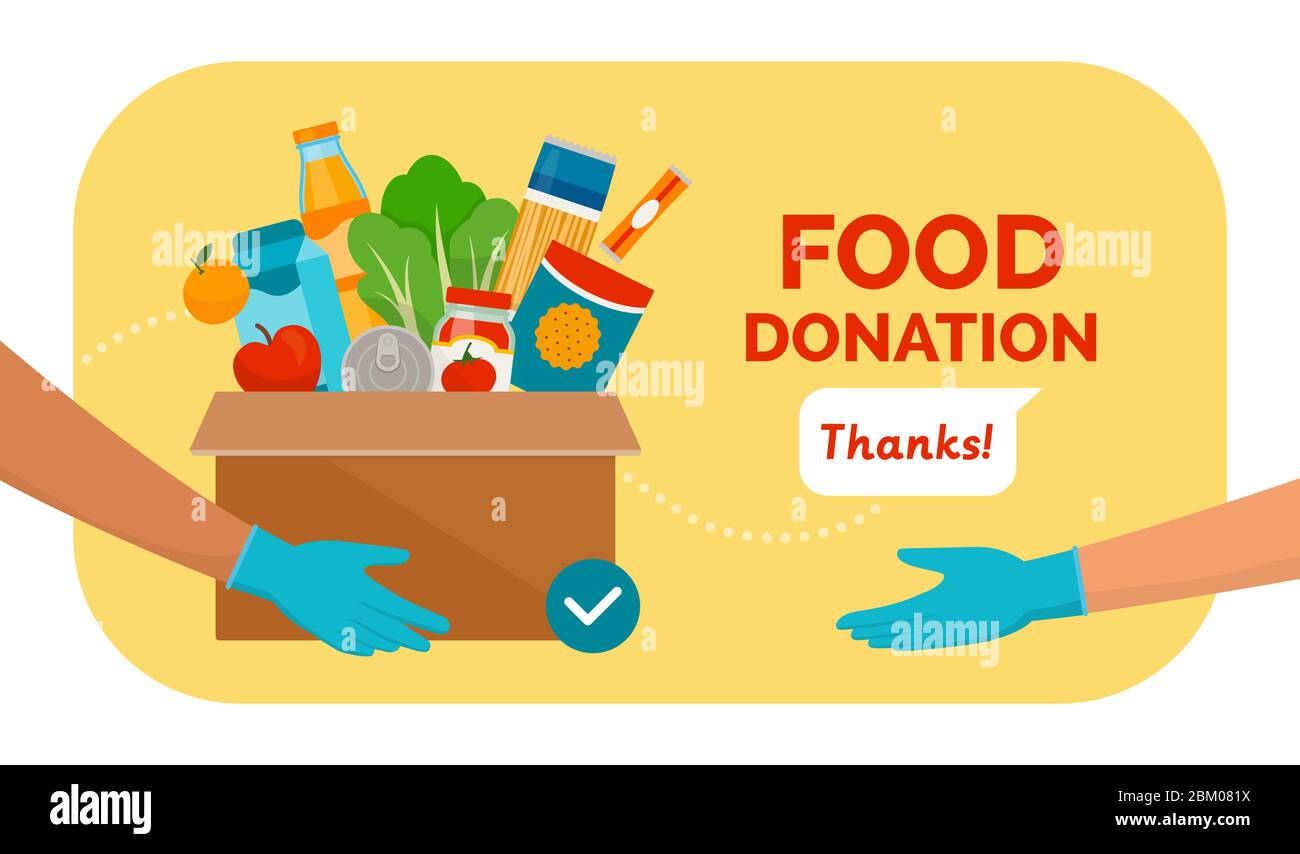 Covid volunteer food drive Stock Vector Images - Alamy