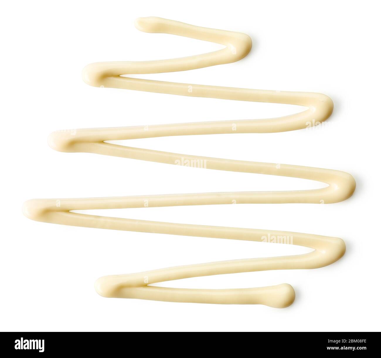 Splash of mayonnaise sauce isolated on white background. Top view Stock ...