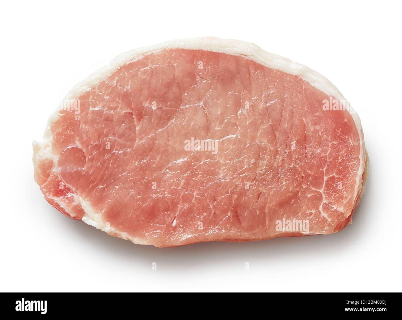 slice of raw pork meat isolated on white background, top view Stock ...