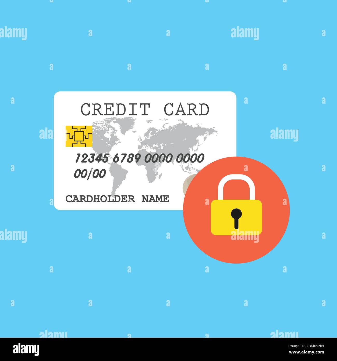 Credit card lock symbol security Stock Vector Images - Alamy