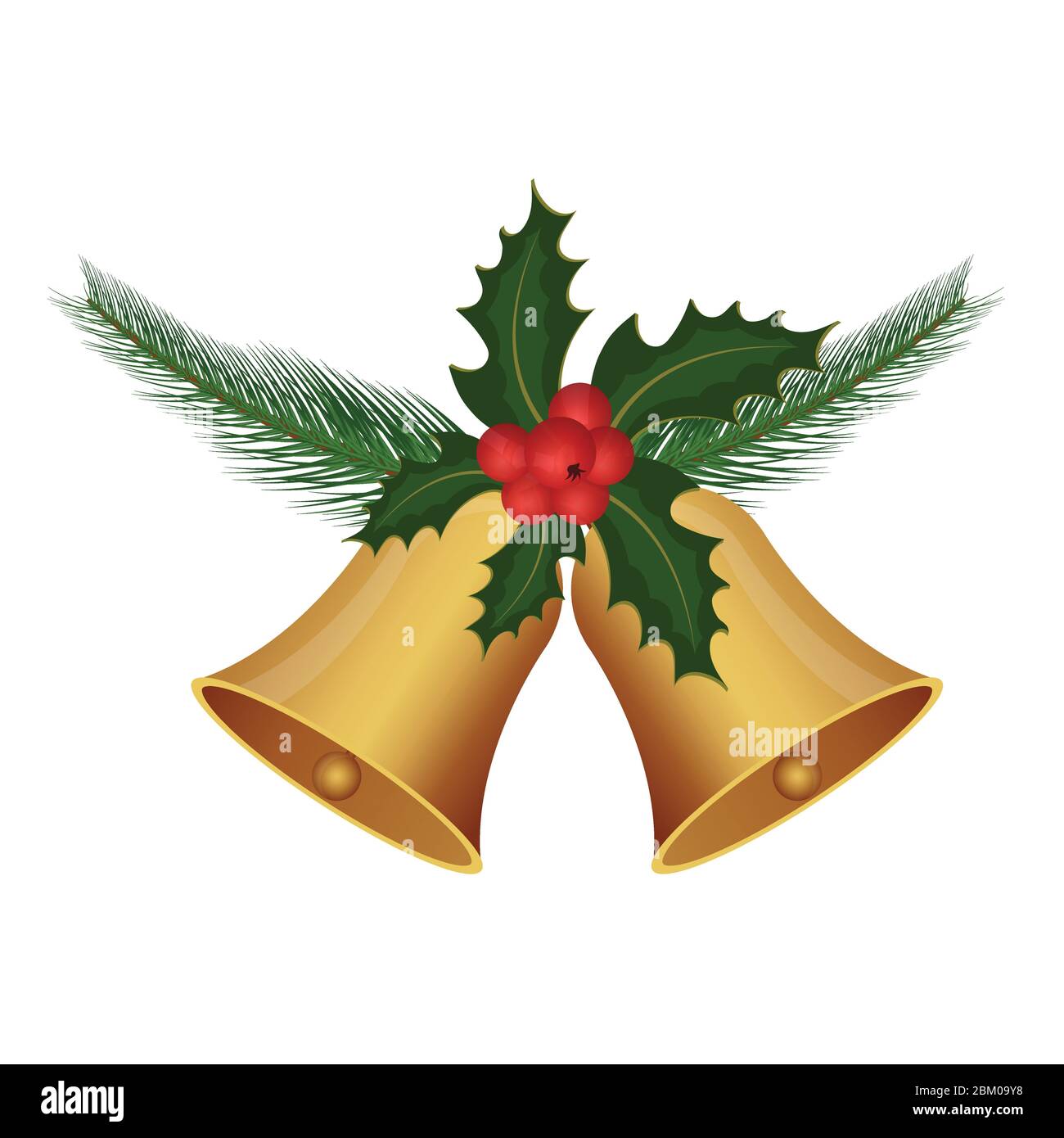 Christmas bell vector illustration isolated on white background Stock ...