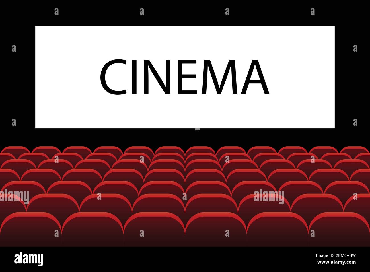 Cinema seats and screen vector illustration. Movie time Stock Vector ...