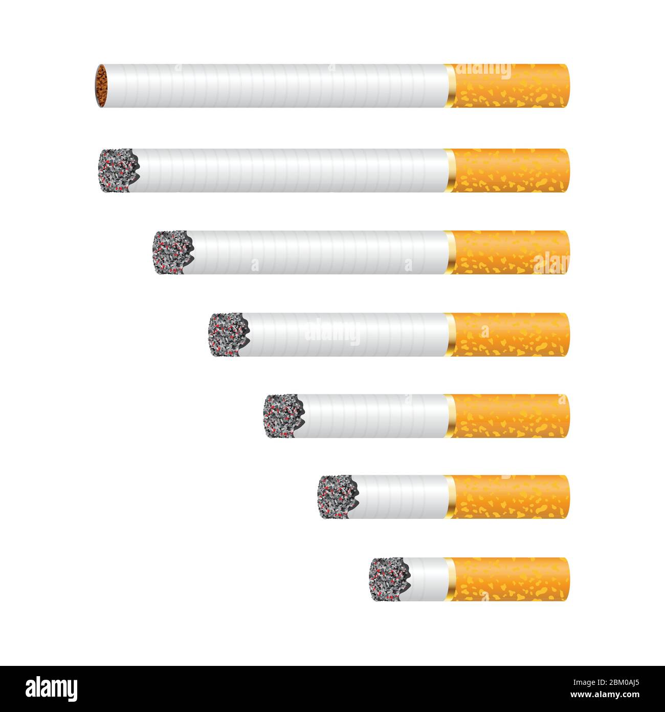 Cigarette smoldering vector illustration isolated on white background ...
