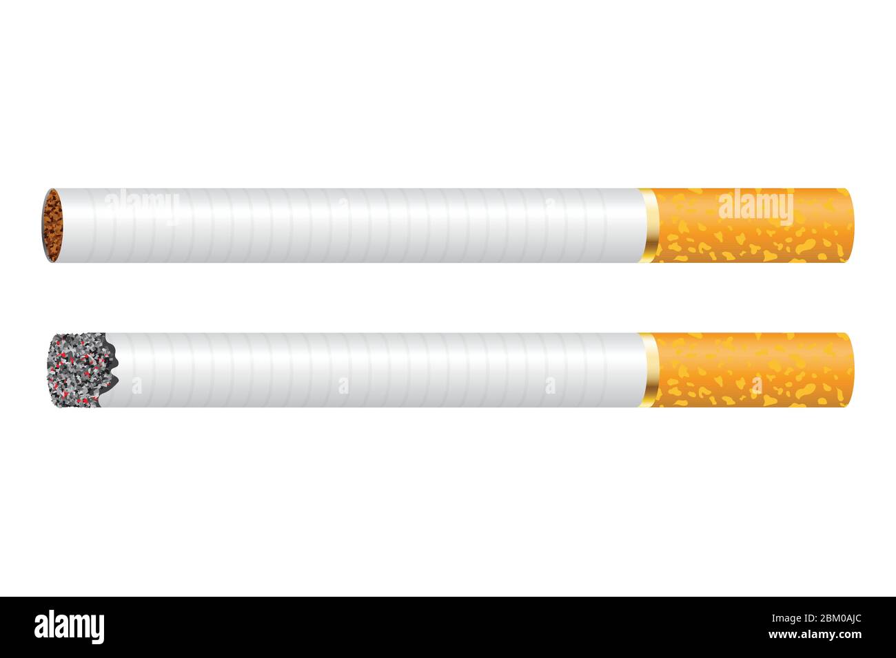 Cigarette smoldering vector illustration isolated on white background ...