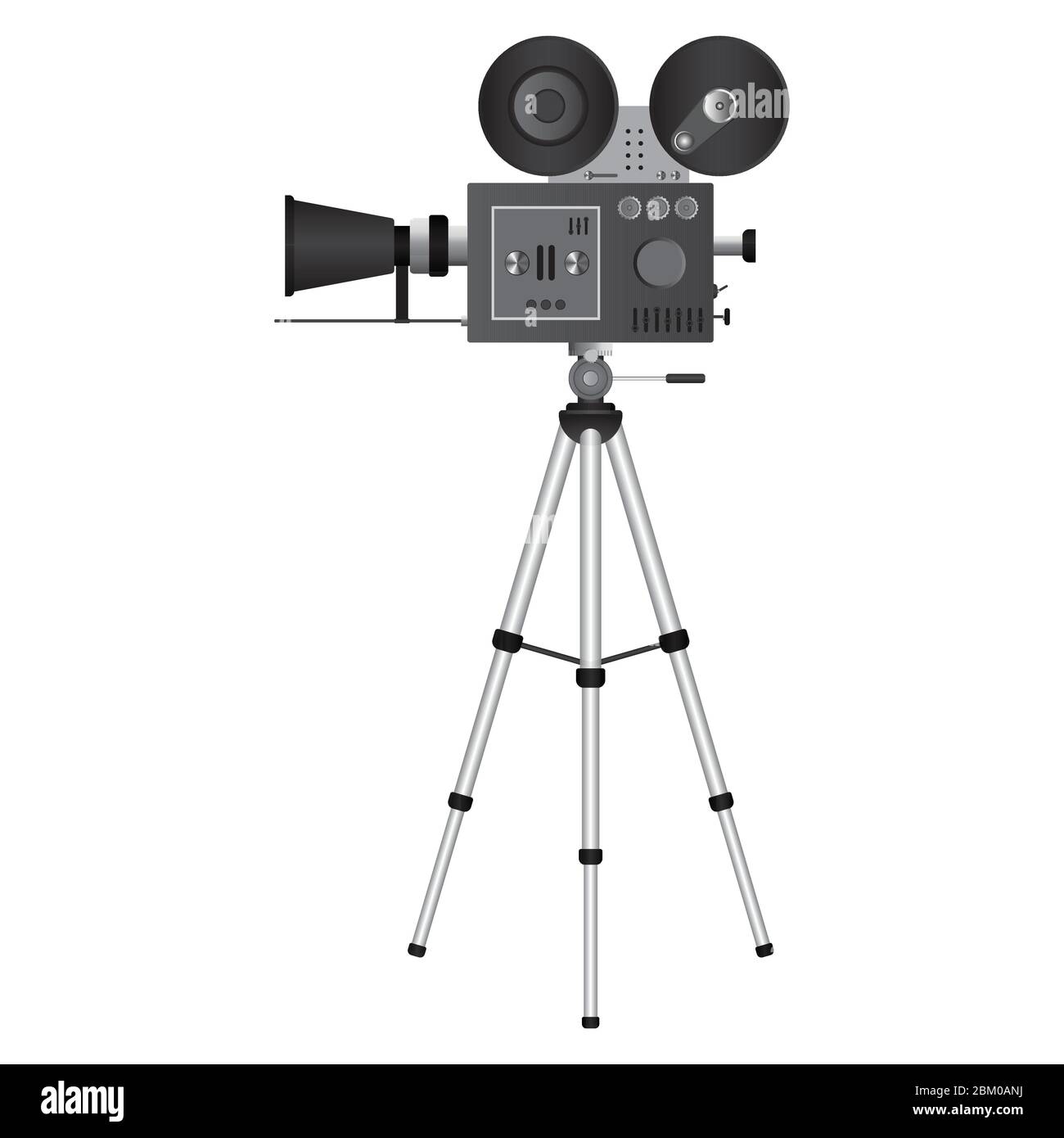 Vintage cinema projector vector illustration isolated on white ...