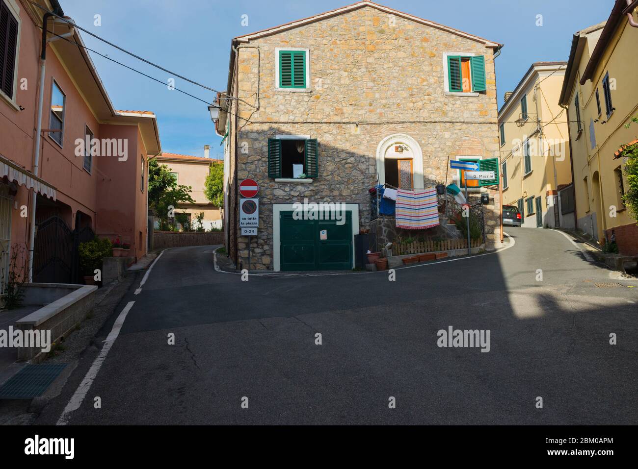 SANTA LUCE, ITALY - APRIL 24, 2019: View to the typical living houses ...