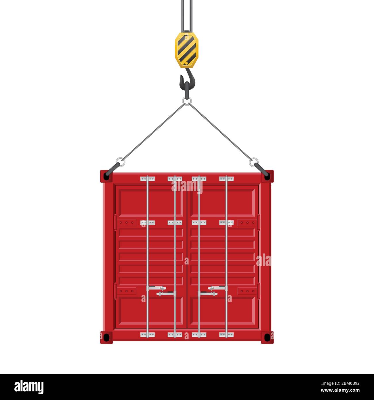 Container hanging on the hook vector illustration isolated on white ...