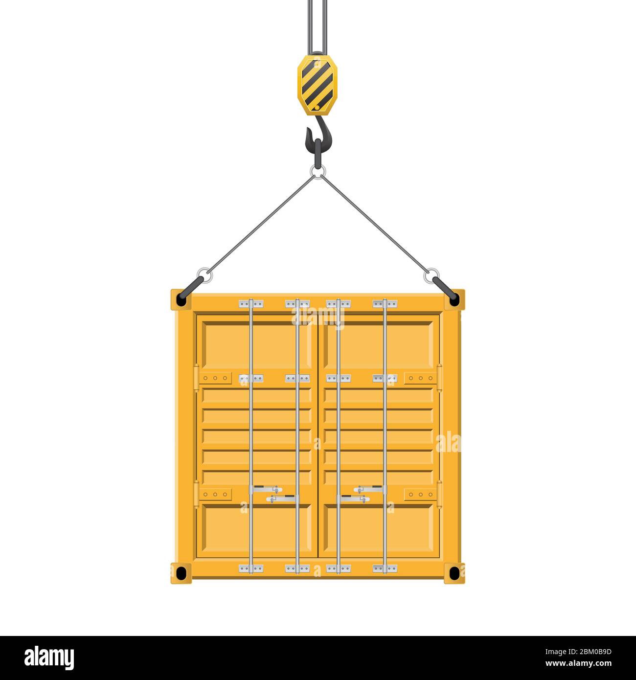 Container hanging on the hook vector illustration isolated on white ...
