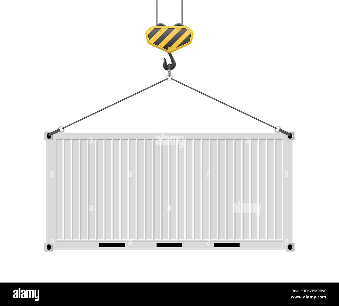 Container hanging on the hook vector illustration isolated on white ...