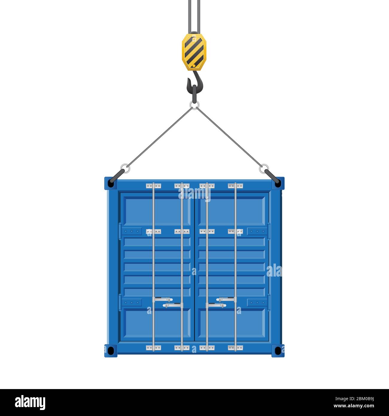 Container hanging on the hook vector illustration isolated on white ...